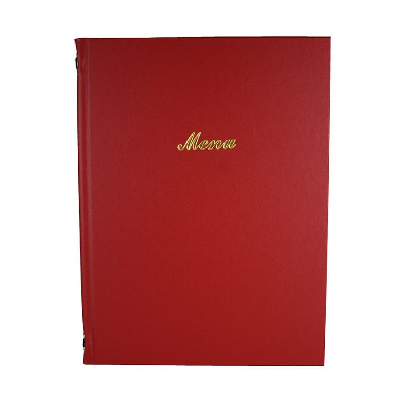 A4 Buckram menu 4 card Red 32 x 24cm – Pro Catering Equipment